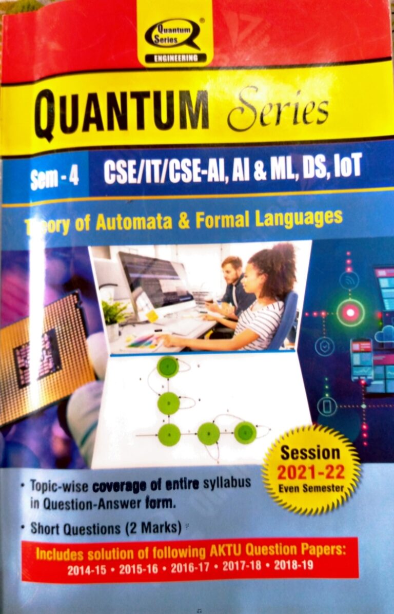 Theory of Automata and Formal Languages AKTU Quantum - Session 2021-22 Semester - 4 CS IT and ...
