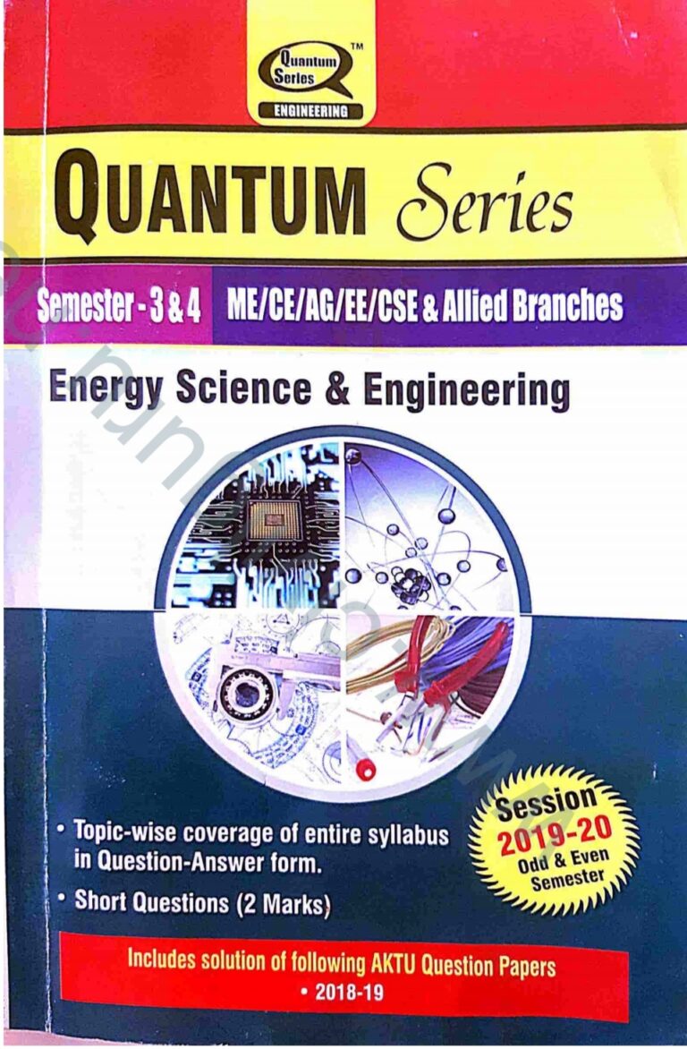 Energy Science and Engineering AKTU Quantum Semester - 3 and 4 Session 2019-20 Common to all ...